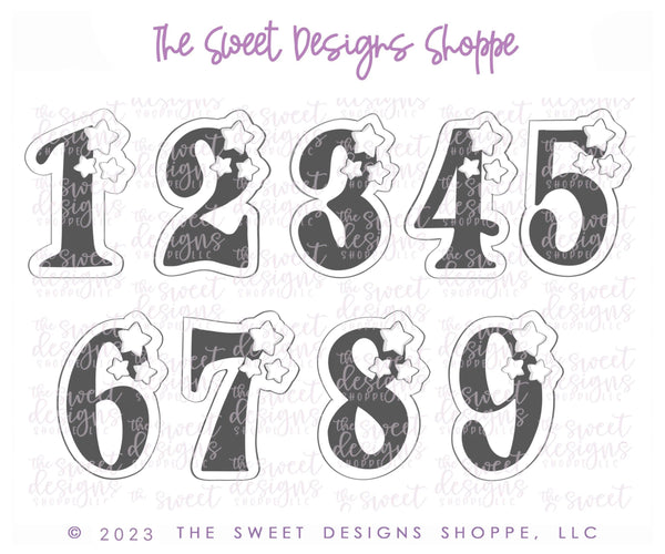 Product Type: Cookie Cutters - Name: Numbers with Stars Set - Set of 9 ...
