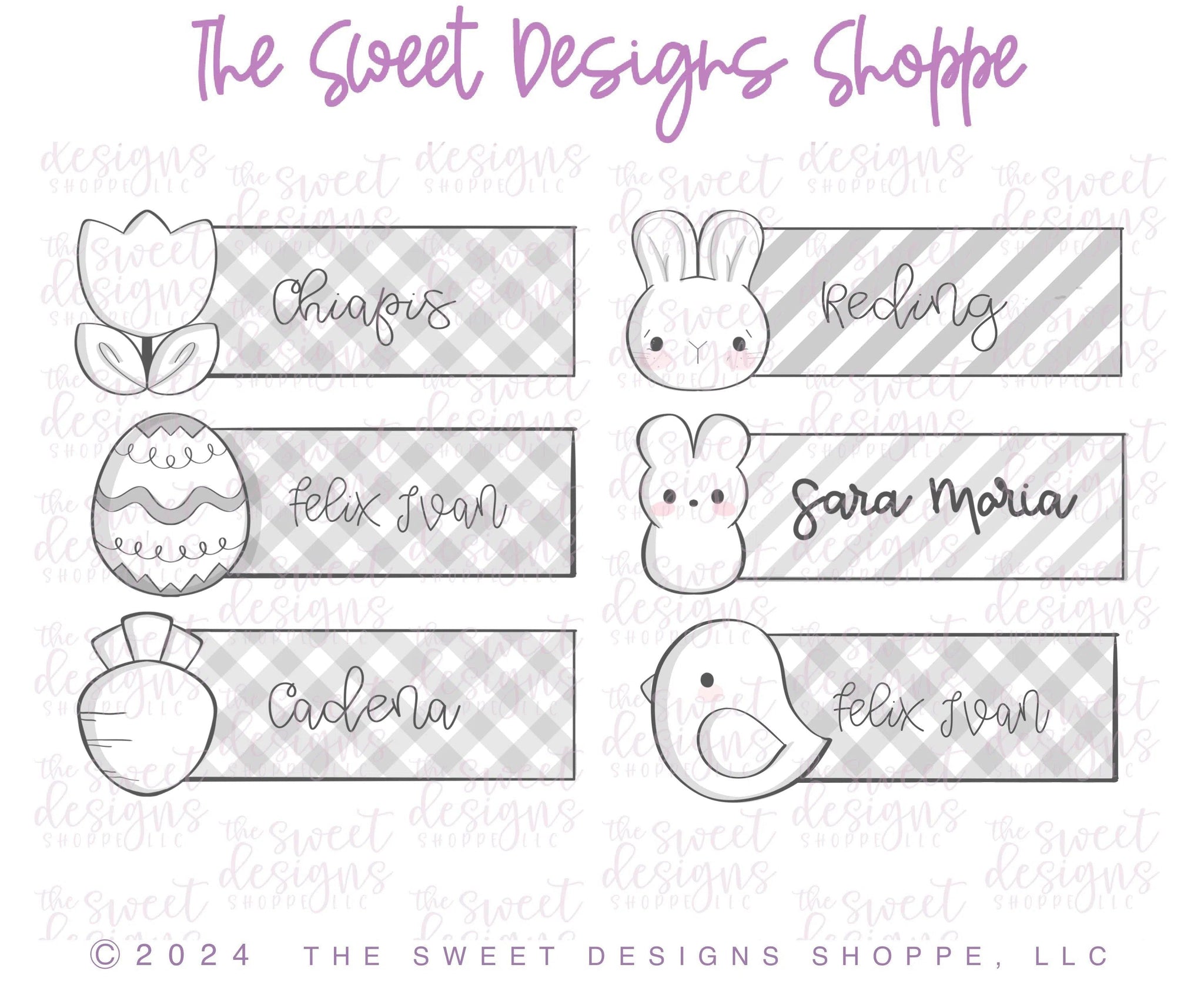 easter name stickers