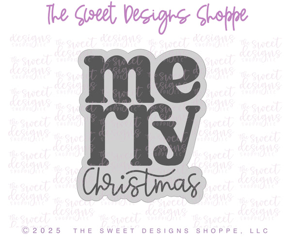 Product Type: Cookie Cutters - Name: merry Christmas Simple Plaque ...