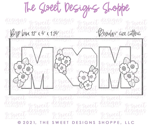 Product Type: Cookie Cutters - Name: MOM with Geometric Floral Heart ...