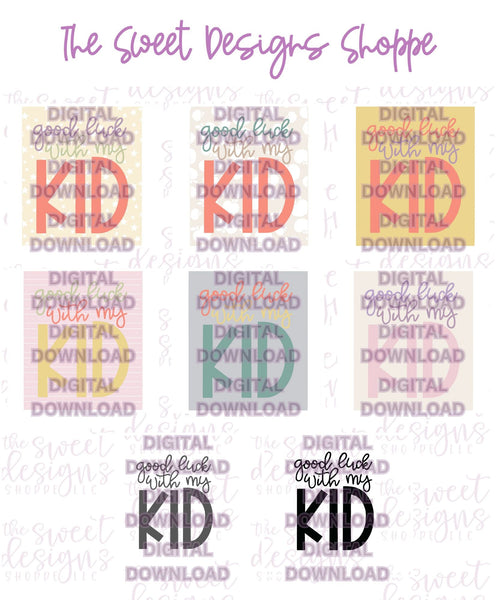 good luck with my KID Plaque - Digital Instant Download - Eddie Files ...