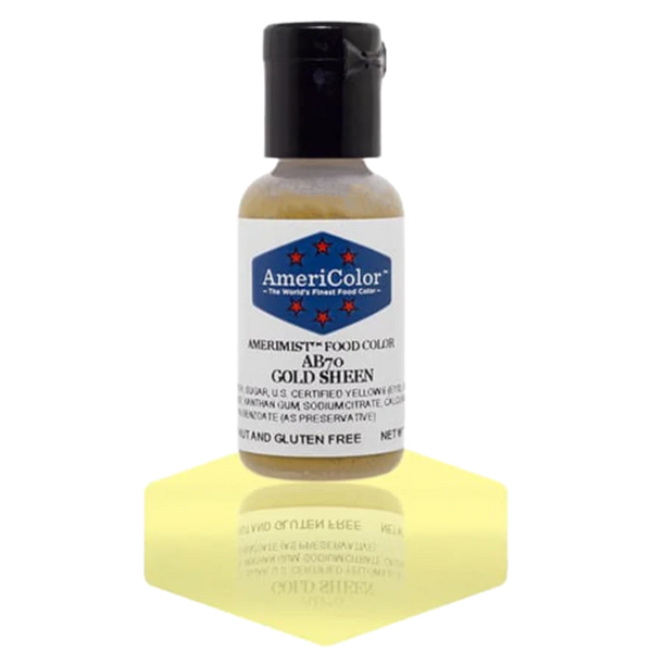 AmeriMist - Gold Sheen - 0.65oz - AB70 - Airbrush Food Color by: Ameri – The Sweet Designs Shoppe