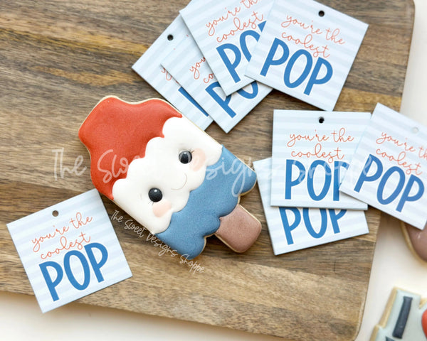Printed Tags: "you're the coolest POP" 2" x 2" - Set of 25 Tags , Pre ...